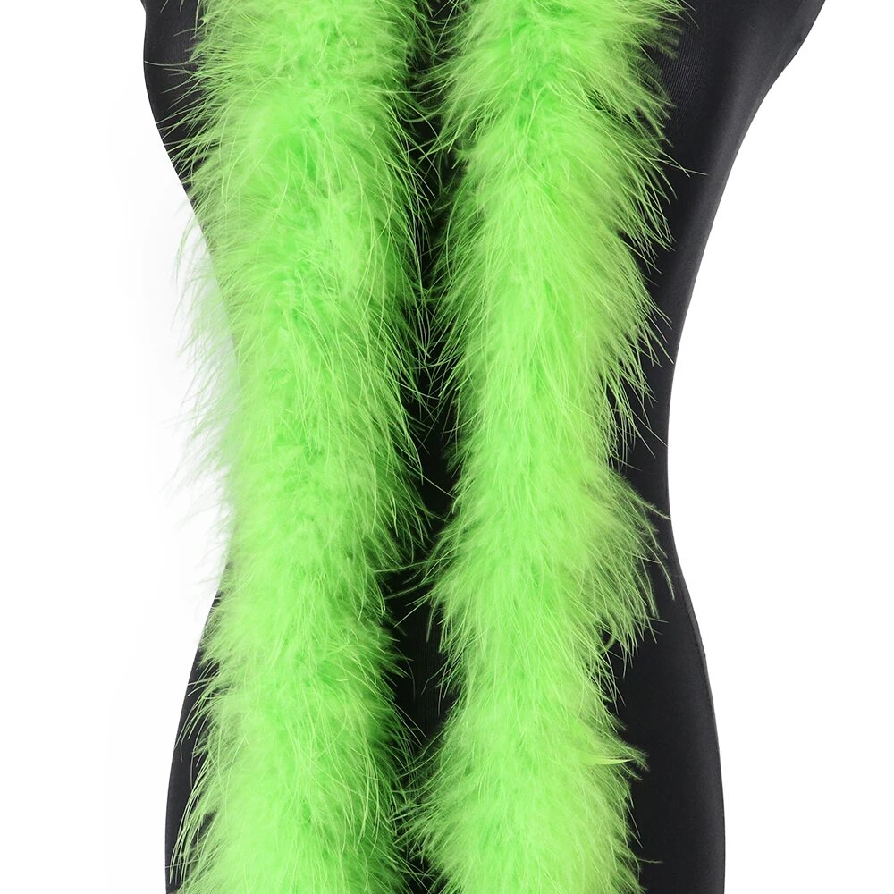 Боа из перьев индейки WZBDECOR белая 2 ярда Зеленый, apple green