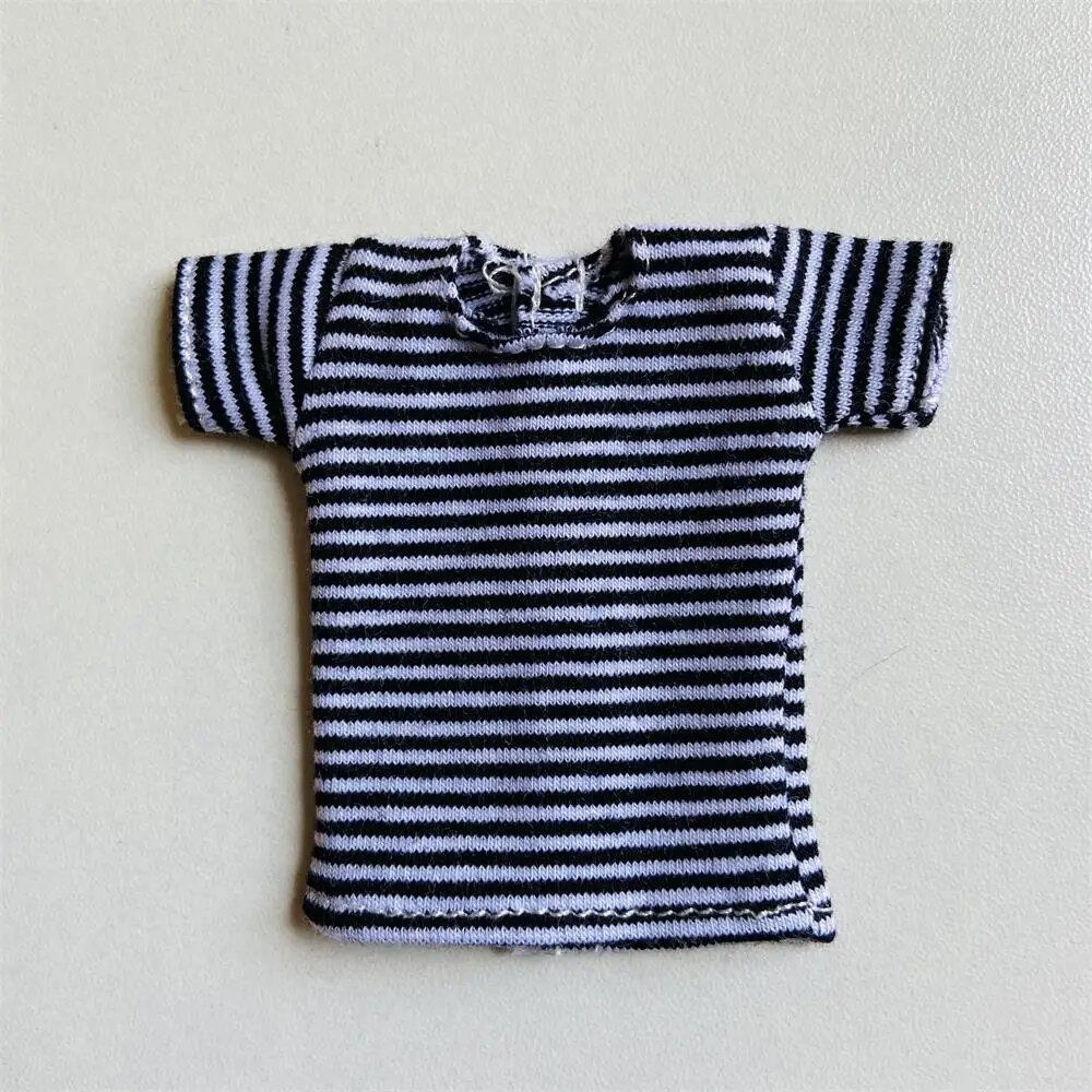 Футболка из хлопка FJ&LUK HOUSE для кукол 1/6 Темно-синий, style 3