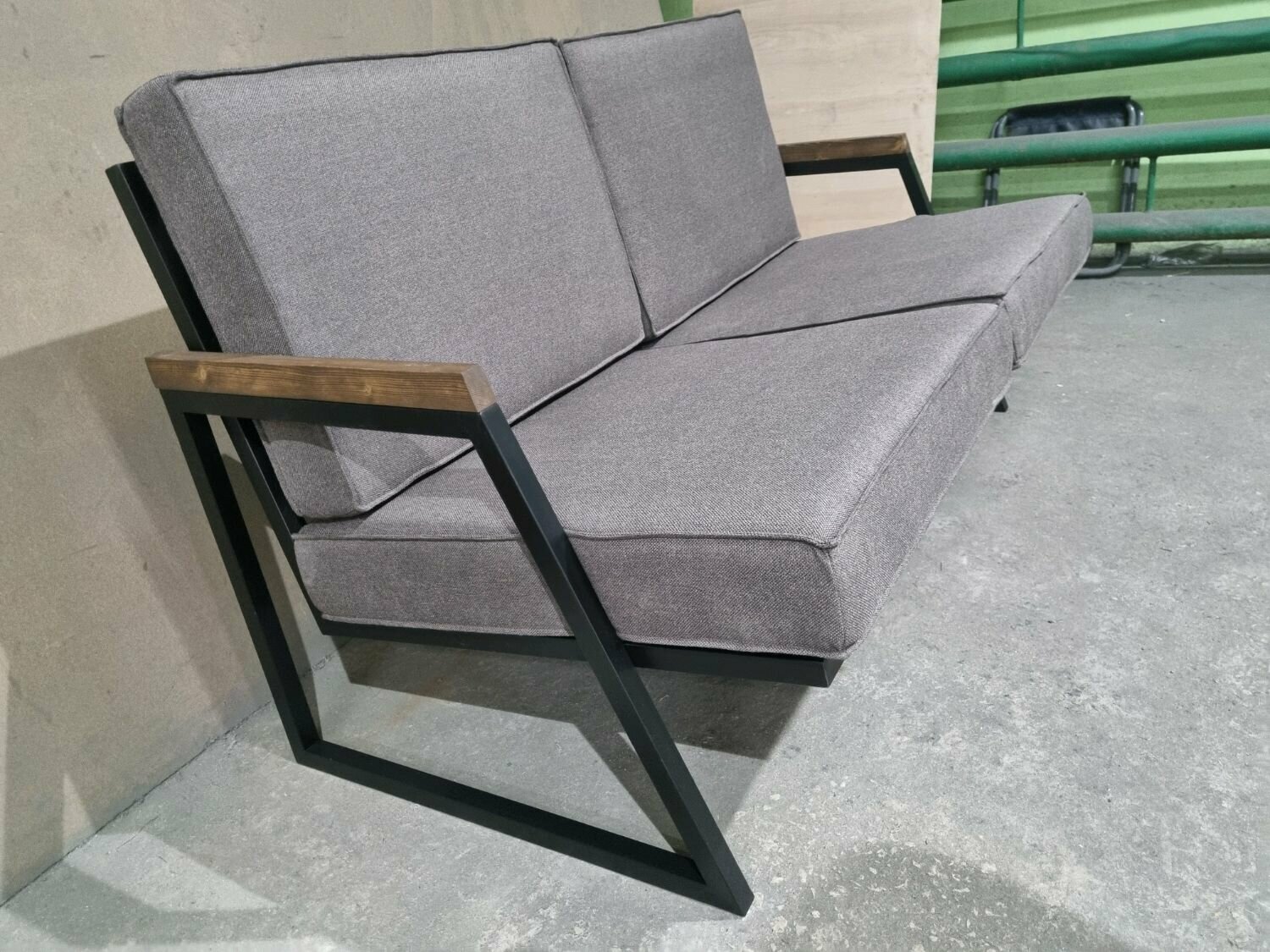 Диван "EasyLOFT" в стиле Лофт, модель "Z4", с мягкими сиденьями, для дома и дачи, 150х60х70 см.