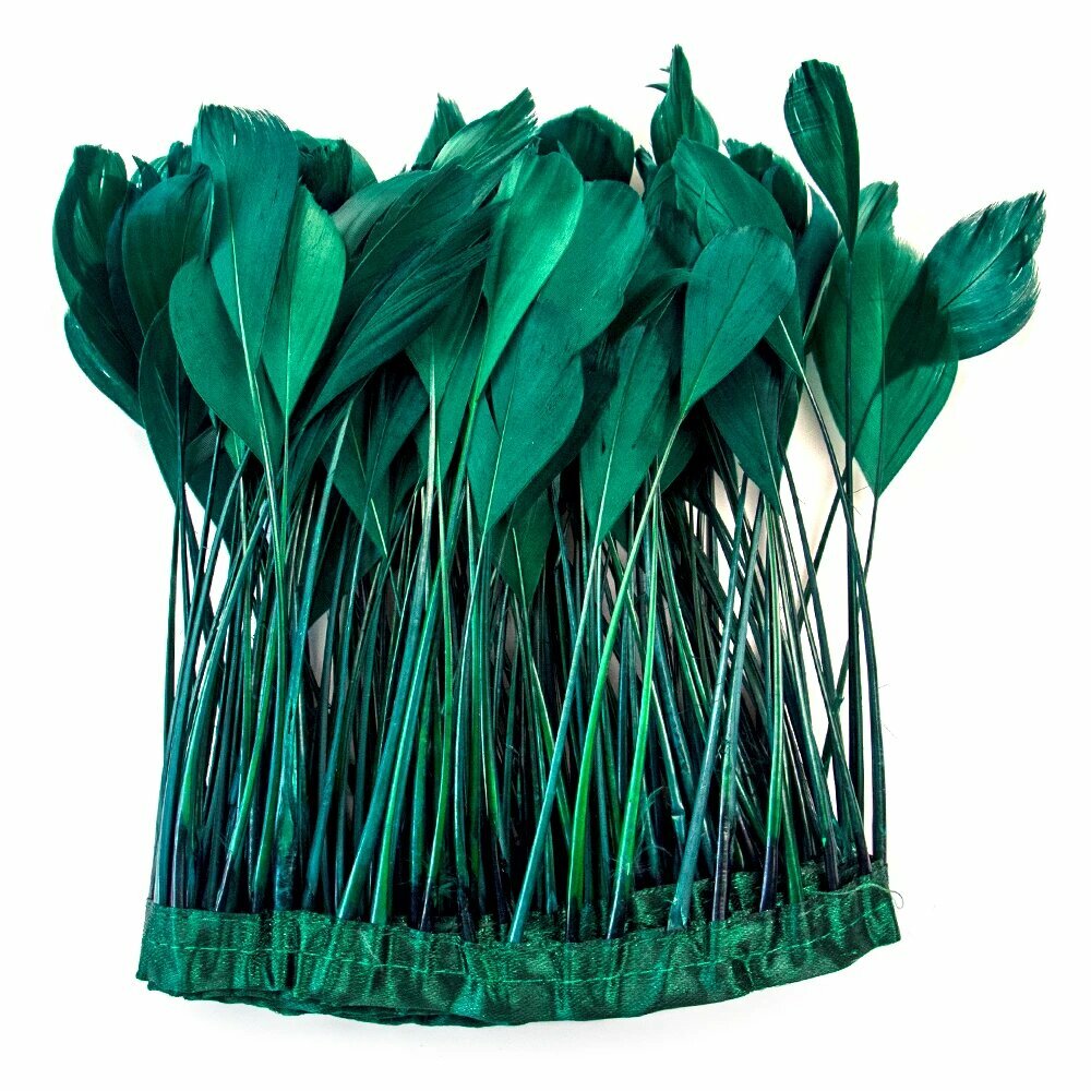 Многоцветная отделка из гусиных перьев 6-8 дюймов Изумрудный, dark green