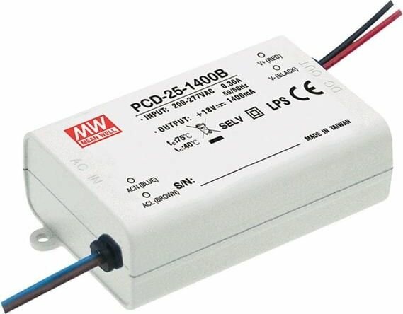 Блок питания MEAN WELL PCD-25-700B Блок питания: импульсный LED 25,2Вт 24-36ВDC 700мА 180-295ВAC 1шт