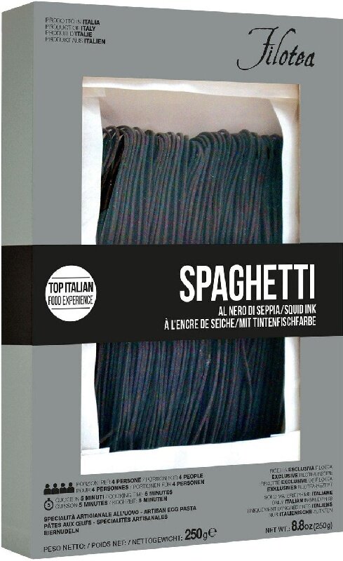 Паста FILOTEA Китарра с чернилами каракатицы /Chitarra al Nero di Seppia 250г