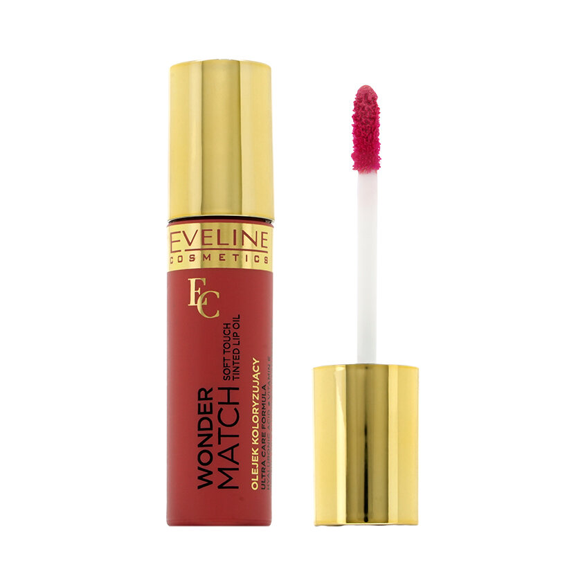 Масло-тинт для губ `EVELINE` WONDER MATCH с маслом жожоба и витамином Е, тон 04 raspberry sorbet
