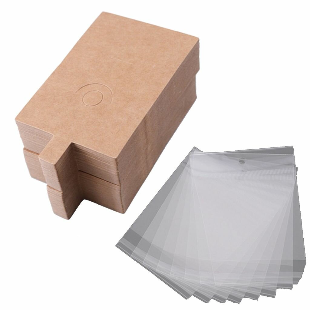 100 шт. пустое кольцо-держатель для карточек из крафт-картона, подвесная упаковка ювелирных изделий