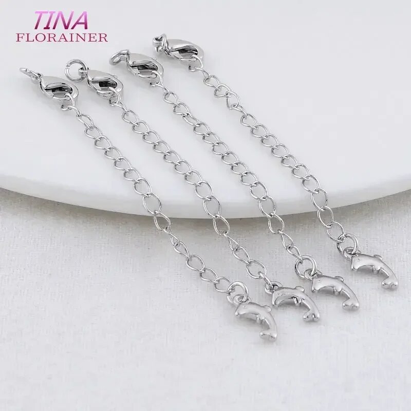 6 шт, медная удлинительная цепочка золотого цвета 14 карат Florainer Tina с Style 15