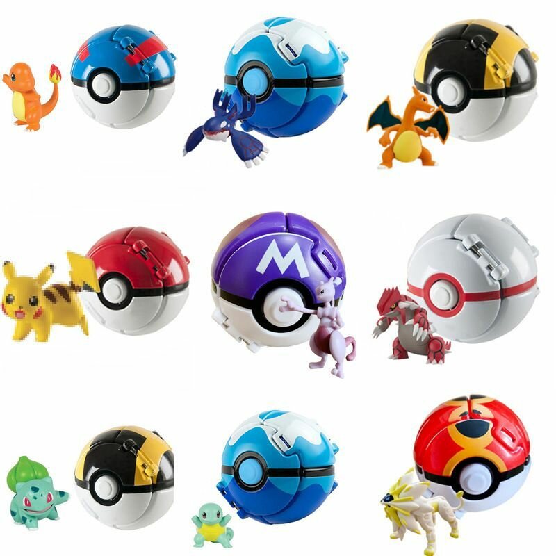 Покемон Blast Poke Ball, взрывающийся мяч, с куклой, диаметр 7см, 1 комплект