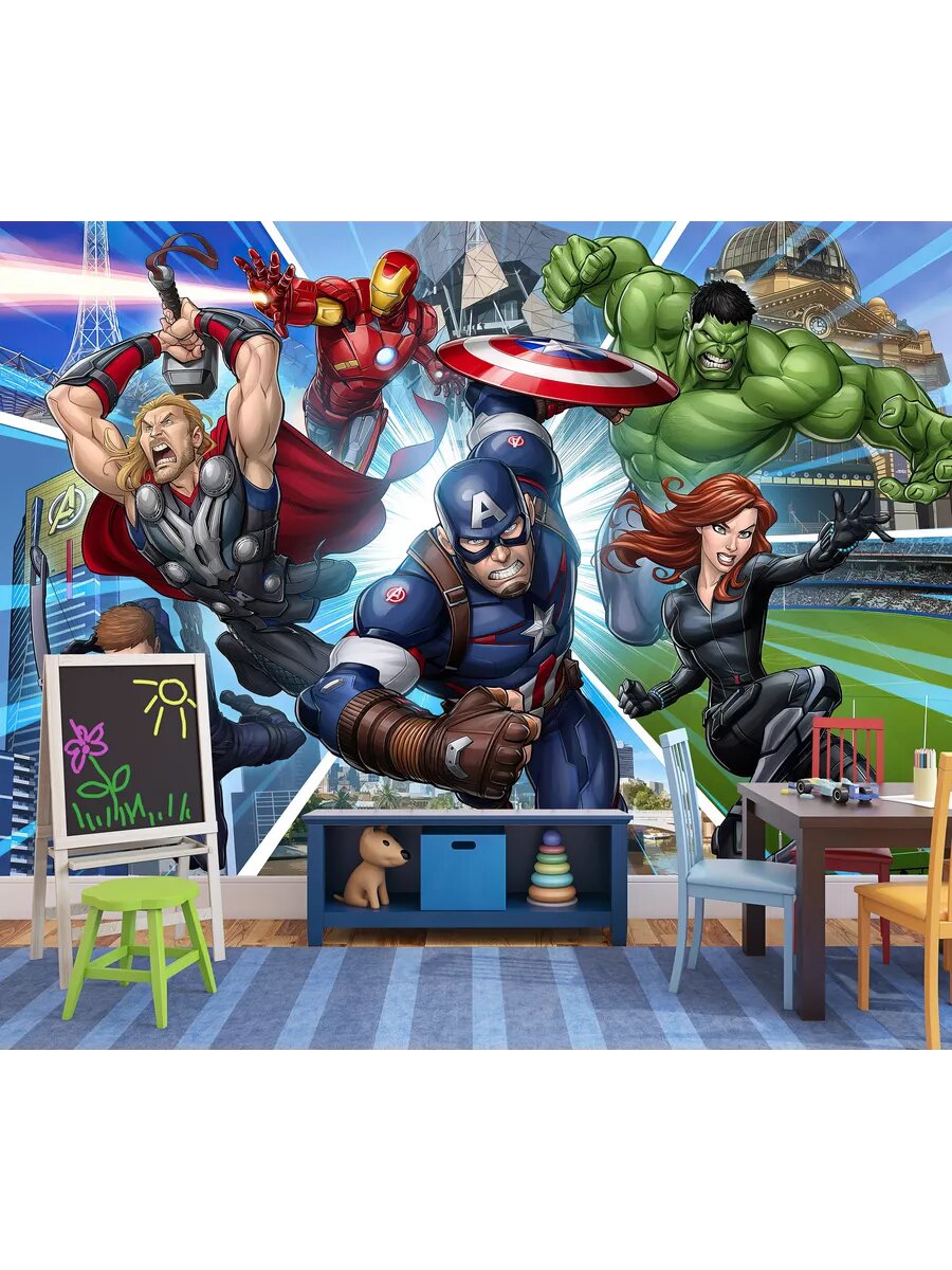 Фотообои Супергерои мстители марвел флизелиновые 400х270см