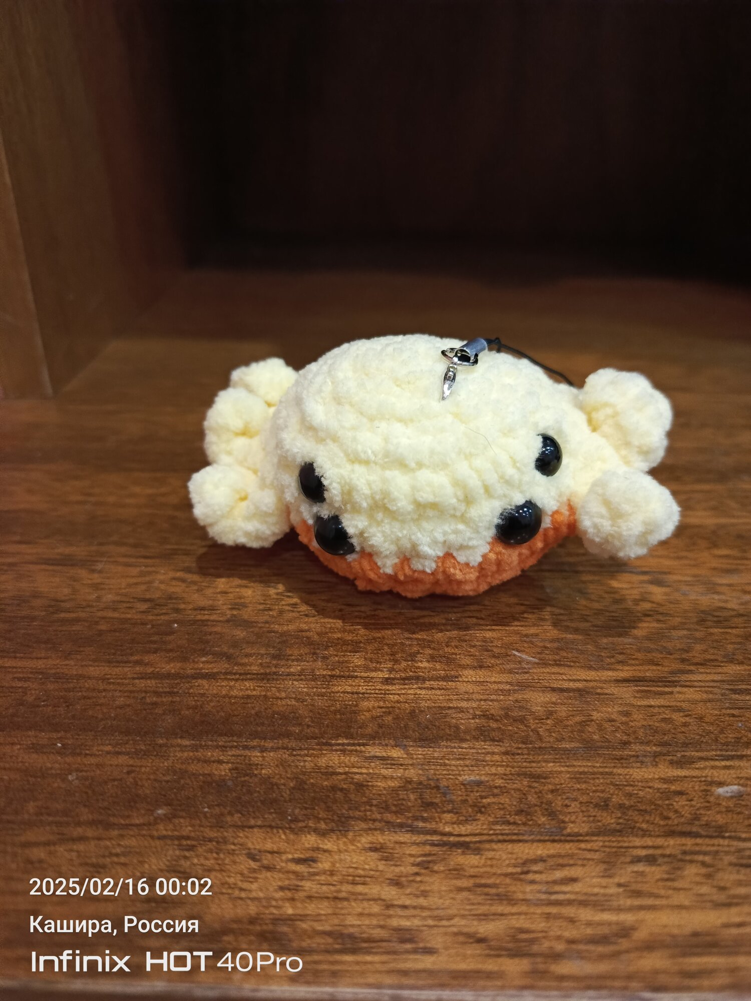 Брелок-паук, ручная работа, плюш, цвет зеленый, бежевый, голубой