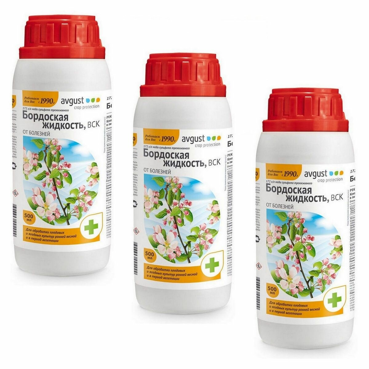 Avgust Бордоская жидкость от комплекса болезней, 500 мл (3 шт)