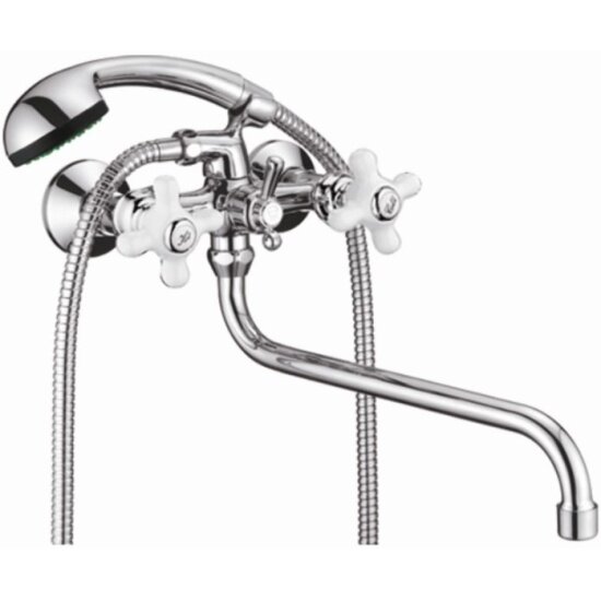 Смеситель для ванны D-lin с круглым изливом, керамическая ручка D145806, хром