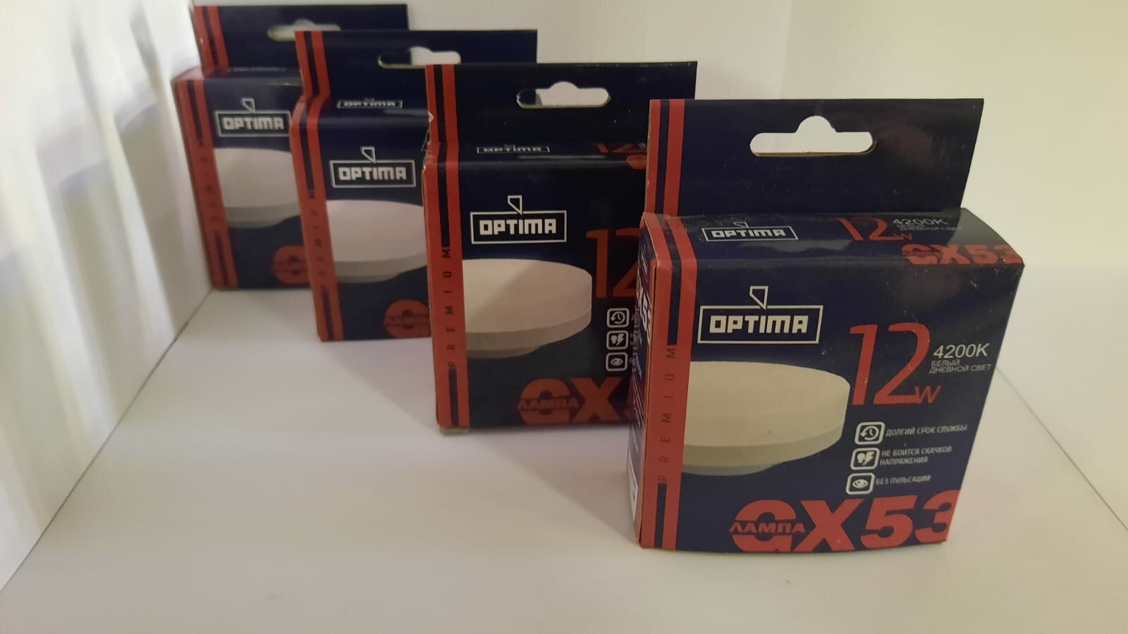 Лампа GX53 OPTIMA PREMIUM (2 года гарантия) 12W, 4200K, 1080Лм