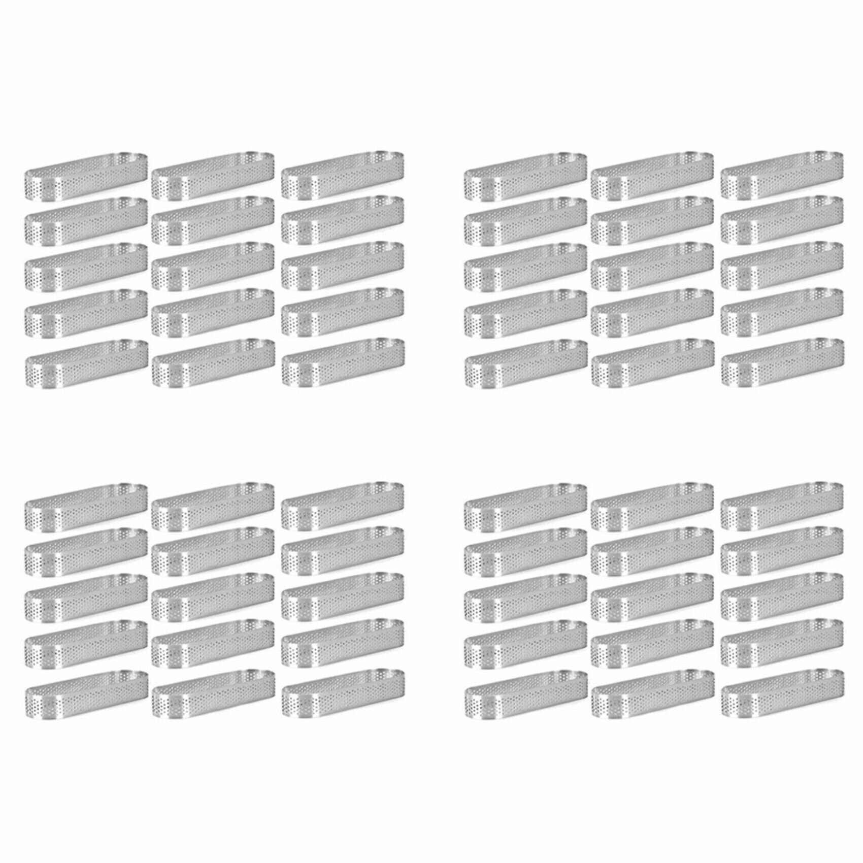 60 шт. овальная тарталетка с перфорацией для выпечки, кольцо круглой формы из нержавеющей стали для пирогов с муссом, пирогов с заварным кремом -HJ