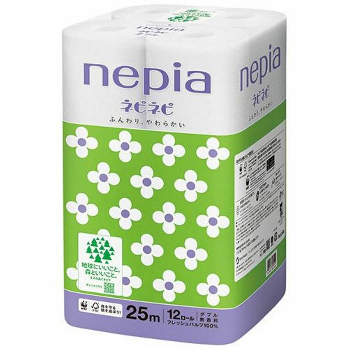 NEPIA Туалетная бумага 2 слоя NepiNepi Япония 12 рулонов