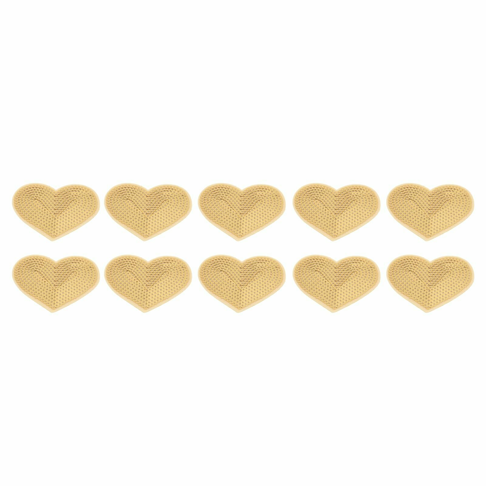 Нашивки-сердечки с золотыми блестками 10 штук