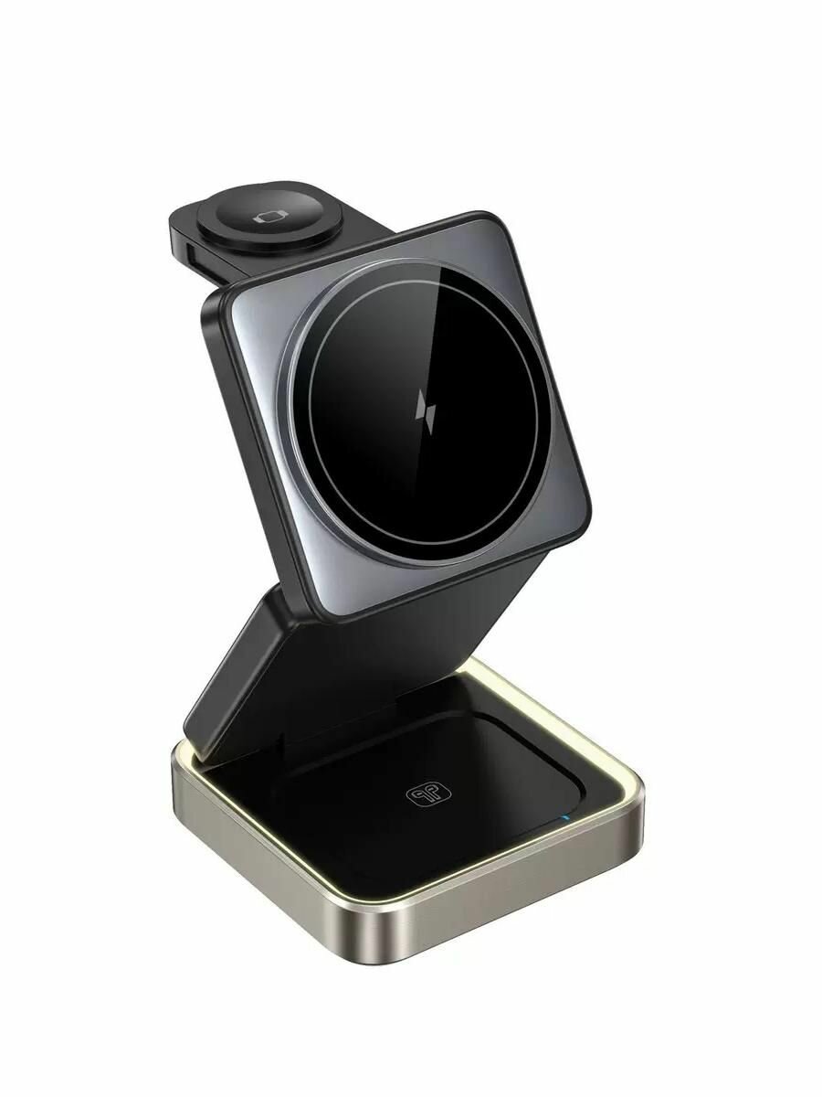 Беспроводная зарядка для iPhone 3 в 1 / 4key - W90 / зарядная станция для apple, док станция MagSafe