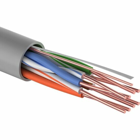 Кабель PROconnect UTP 4PR 24AWG, CU (медь), CAT5E, 100МГц, PVC серый, (бухта 25 м)