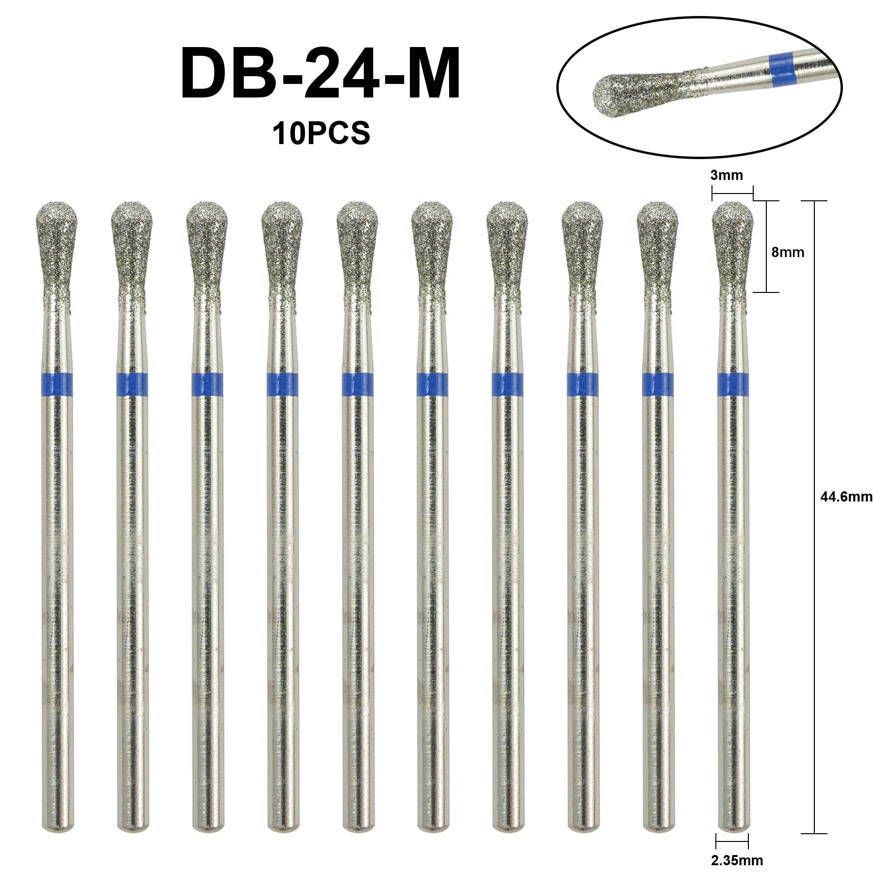 Набор фрез для ногтей из вольфрамового карбида, 10 шт. DB-24-M