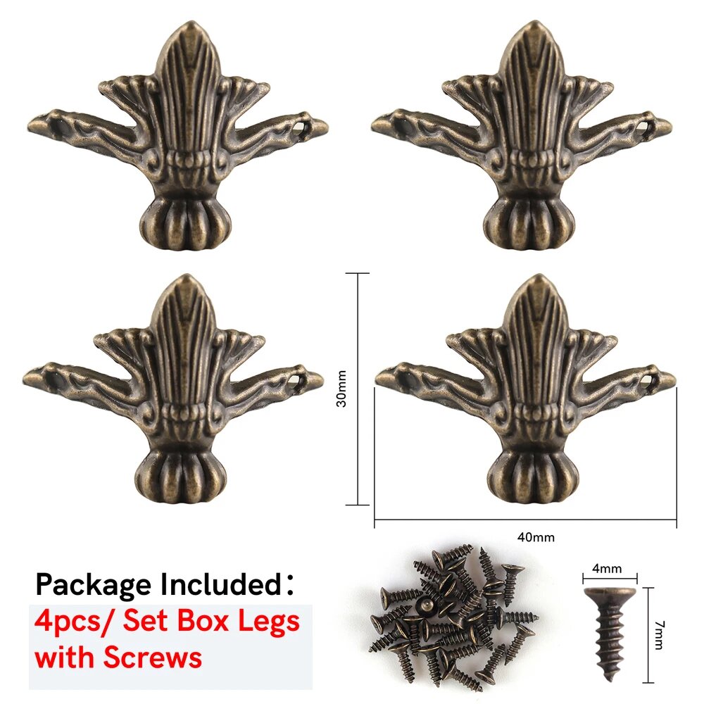 Антикварные бронзовые ножки для шкатулки 4 шт.