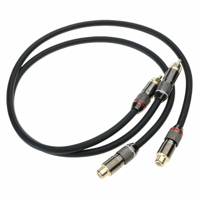 2 удлинителя аудио типа "мужчина-женщина" RCA-1 м-черная прямая головка