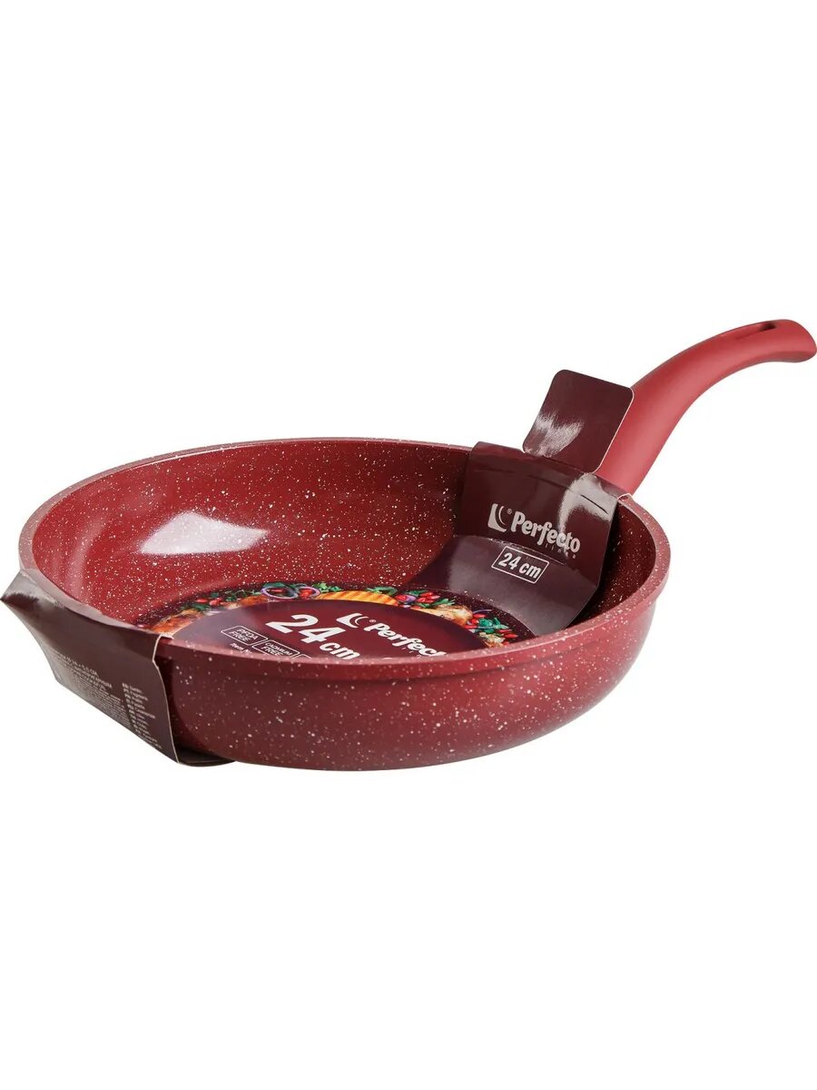 Сковорода алюминиевая 24 см PERFECTO LINEA Cook&Fun бургундия (55-245510)