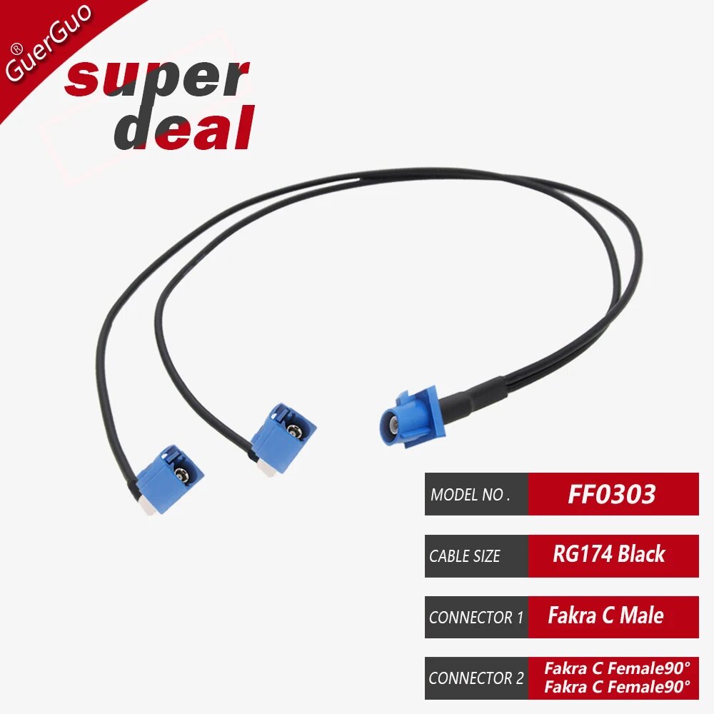 Fakra Z C Мужской Женский Автомобильный GPS-Антенный Разветвитель Замена Подходит для BMW Mercedes Benz Аудио Медиа Навигационная Система Android Экран 15CM, C M to CF90 CF90