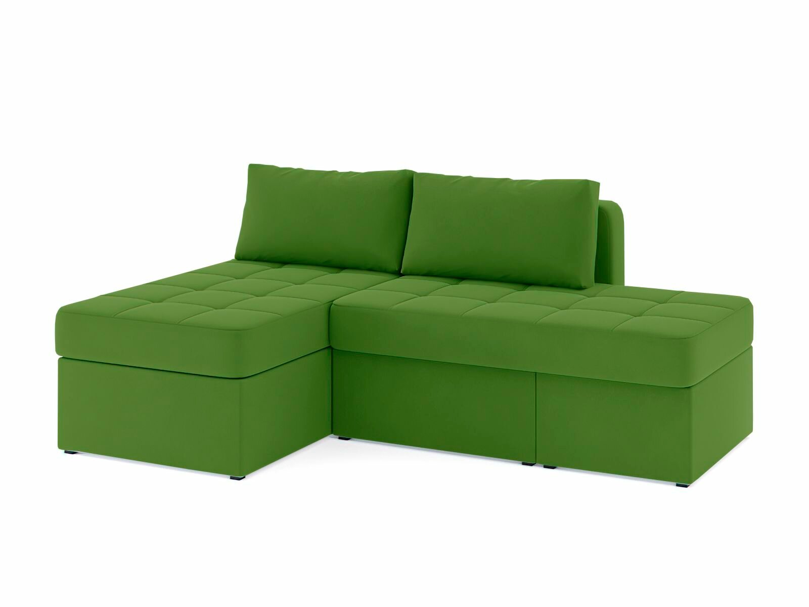 Угловой диван Оливер, еврокнижка-трансформер, угол универсальный, велюр Зара Грин 29