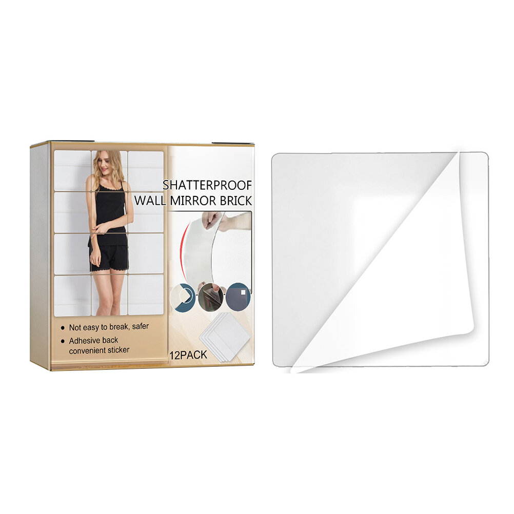 12 шт. самоклеящихся зеркальных плиток, акриловые толстые, ударопрочные зеркальные наклейки, зеркальные листы для дома, спальни, гостиной, ванной комнаты, настенный декор