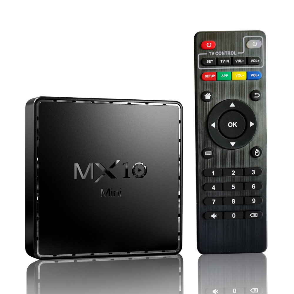 MX10 Mini Android 10.0 Smart TV Box Allwinner H616 UHD 4K Media Player 6K HDR H.265 VP9 4GB / 64GB 2.4G & 5G WiFi BT4.2 100M LAN Remote Control Black