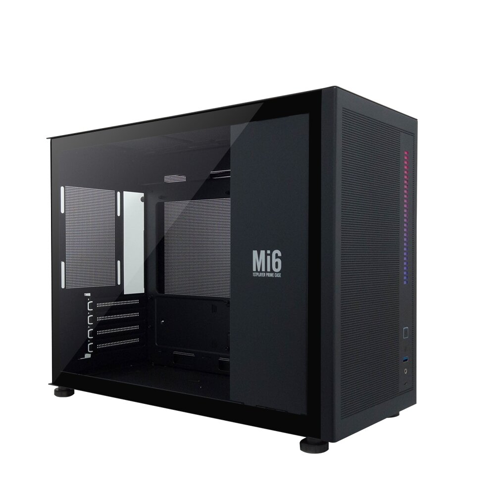 Корпус mATX 1STPLAYER MIKU Mi6 Black (USB, Audio, Window, черный[Mi6-BK])