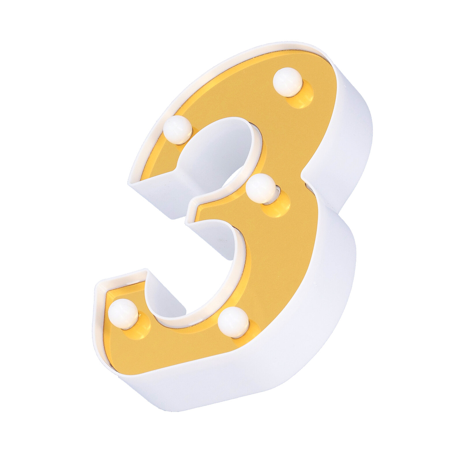 Светодиодная лампа в виде цифры 3 для украшения свадеб, вечеринок и праздников, тёплый белый свет