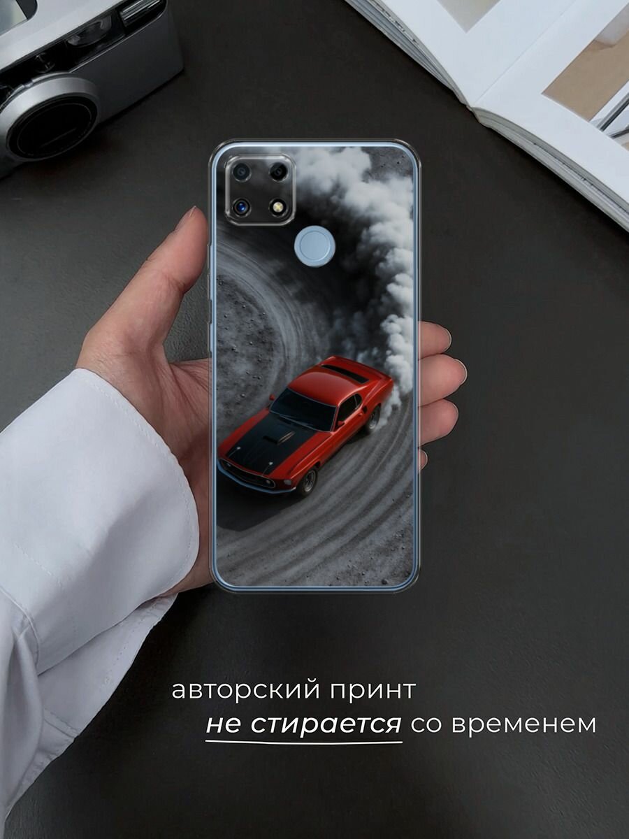 Чехол на Realme C25/C25s / Реалми С25/C25s с принтом Скоростная машина 2 — фото 1