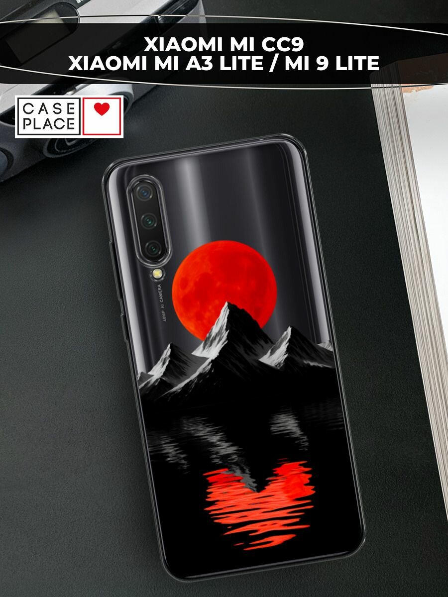 Чехол на Xiaomi Mi CC9/A3 Lite/9 Lite / Сяоми Mi CC9/A3 Lite/9 Lite с принтом Черная гора, прозрачный
