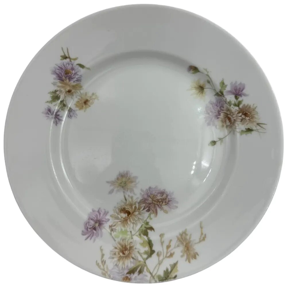Тарелка "Хризантемы", 23.5 см, 1894-1917 гг, Т-во Кузнецов М. С. в Москве, Российская Империя