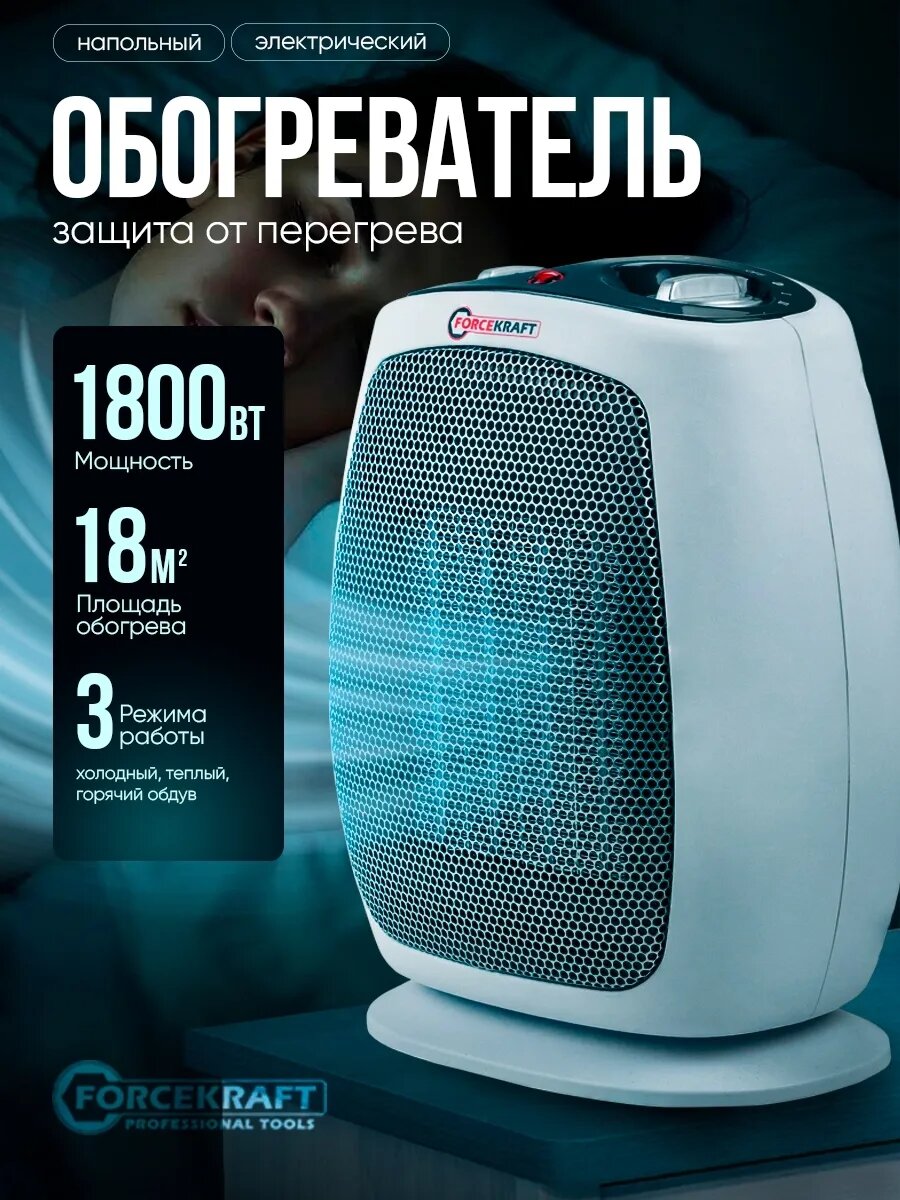 Тепловентилятор обогреватель электрический напольный 1800w