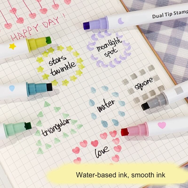 Графический маркер акварельная ручка 6-цветной набор