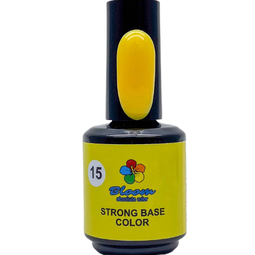 База для ногтей Bloom "Strong COLOR №15", цветная, неоновая, камуфлирующая, 15мл