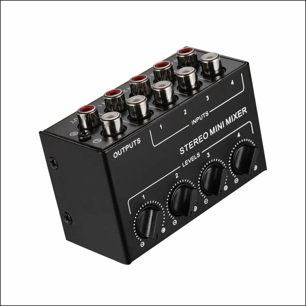 Стильный премиум микшер для аудио с 4 RCA каналами и регуляторами громкости Top Sport