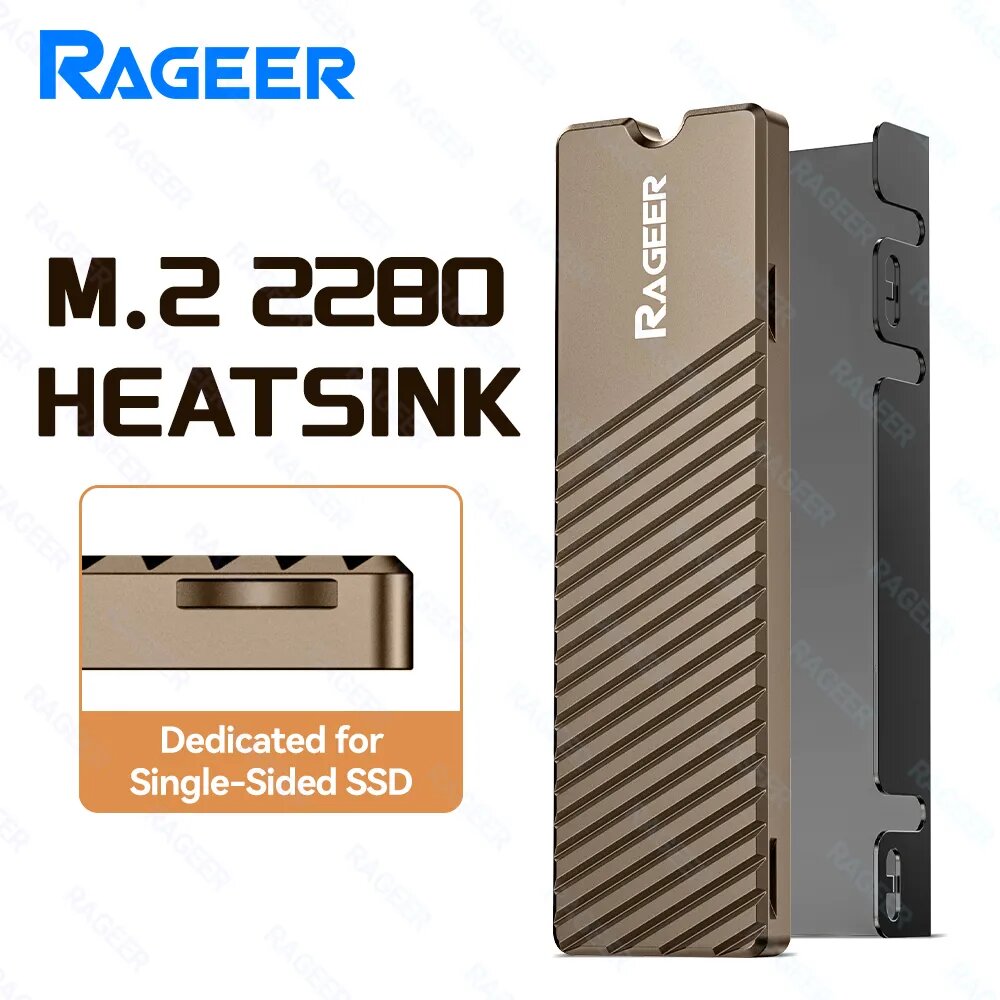 Радиатор RAGEER 5 мм для M.2 SSD, изготовленный из алюминиевого сплава.