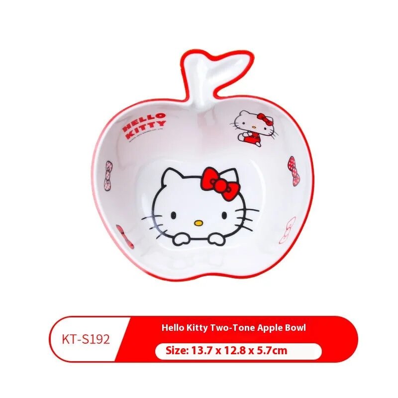 Детская тарелка Hello Kitty в виде яблока, 13.7x12.8x5.7 см, цвет 2
