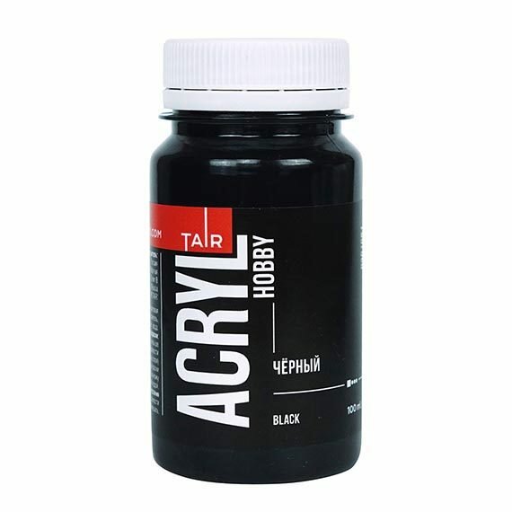 Краска акриловая Таир "Акрил-Хобби" 100 мл, матовая, черная (0301081)