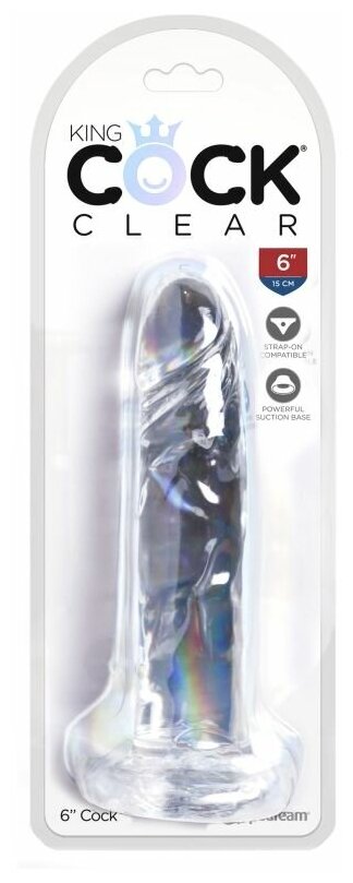 Прозрачный фаллоимитатор на присоске King Cock Clear 6 Cock
