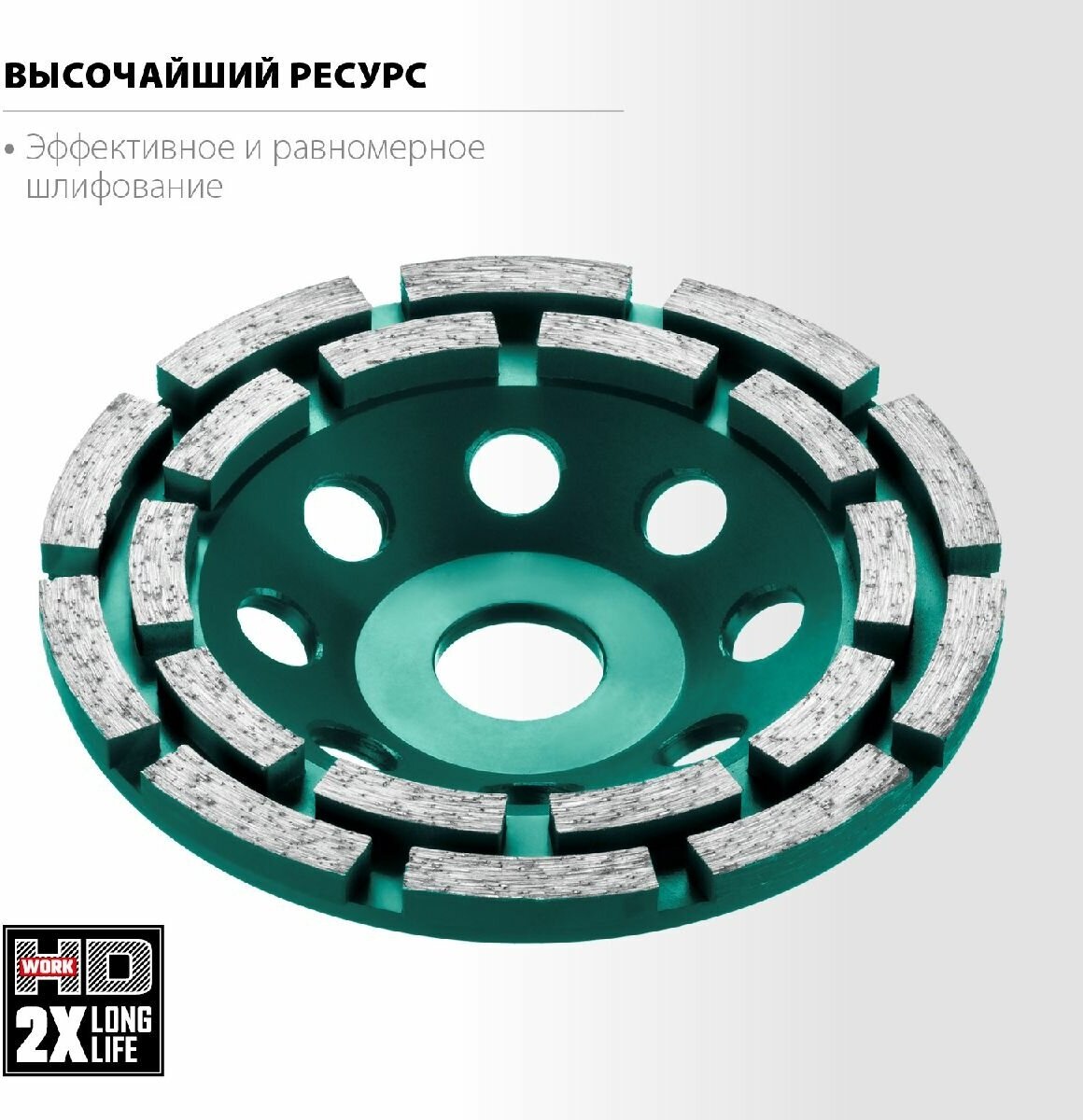 Двухрядная алмазная чашка Kraftool Double d 125 мм, INDUSTRIAL (33369-125)