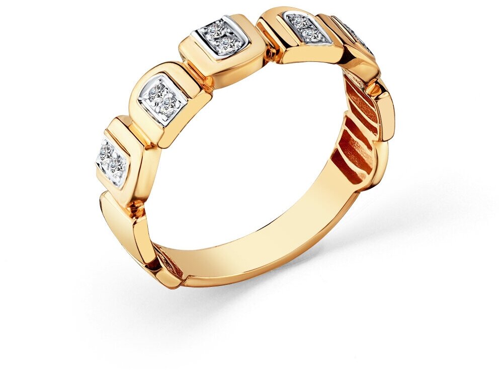 Кольцо, красное золото, 585 проба, бриллиант