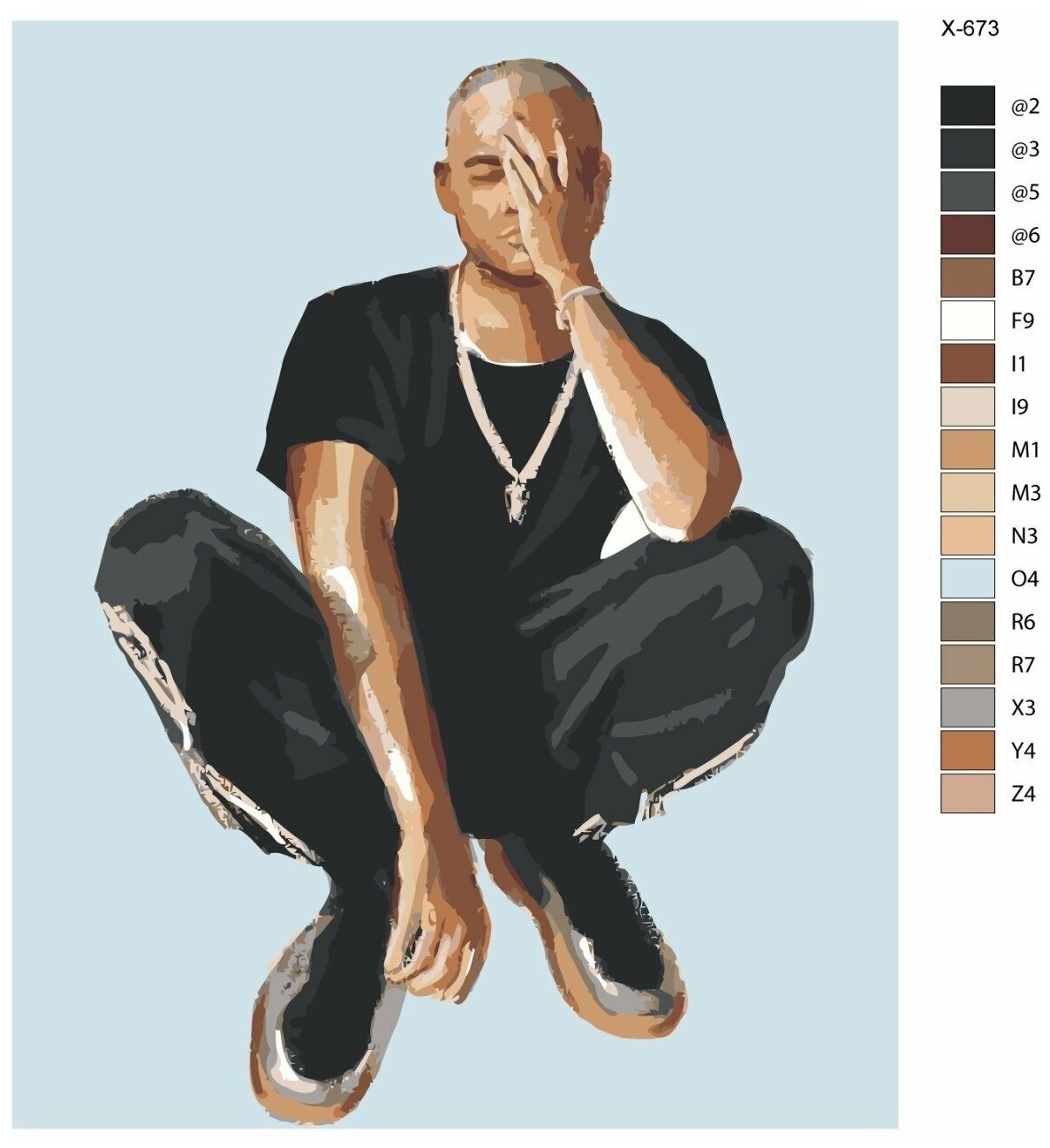 Картина по номерам X-673 "Рэпер ATL (АТЛ) - Сергей Олегович Круппов" 60х80