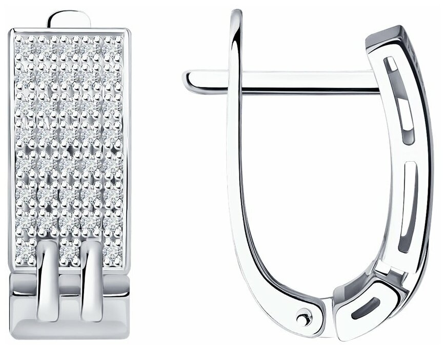 Серьги, белое золото, 585 проба, бриллиант