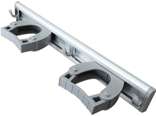 Держатель для инвентаря Hausmann HM-GM-0830 Mop Holder 2+3, 31х6х4.2 см, алюминий/серый
