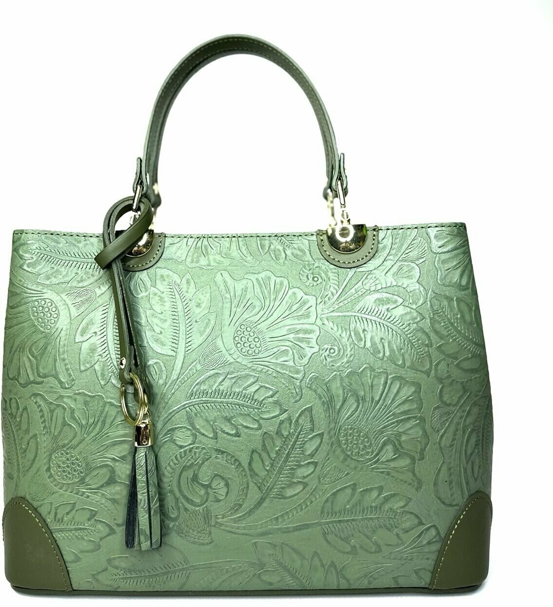 Купить Женская оливковая классическая итальянская сумка тоут формат А4 ...