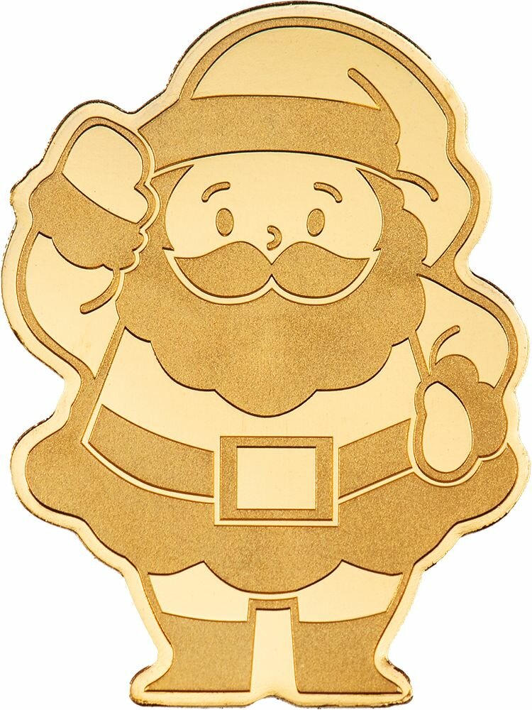 Монета коллекционная Палау 1 доллар 2022 г. Санта Клаус золотая 0.5г.