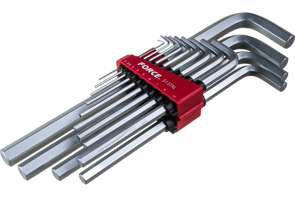 Набор длинных Г-образных шестигранников 2-19 мм, 13 предметов FORCE 5137XL
