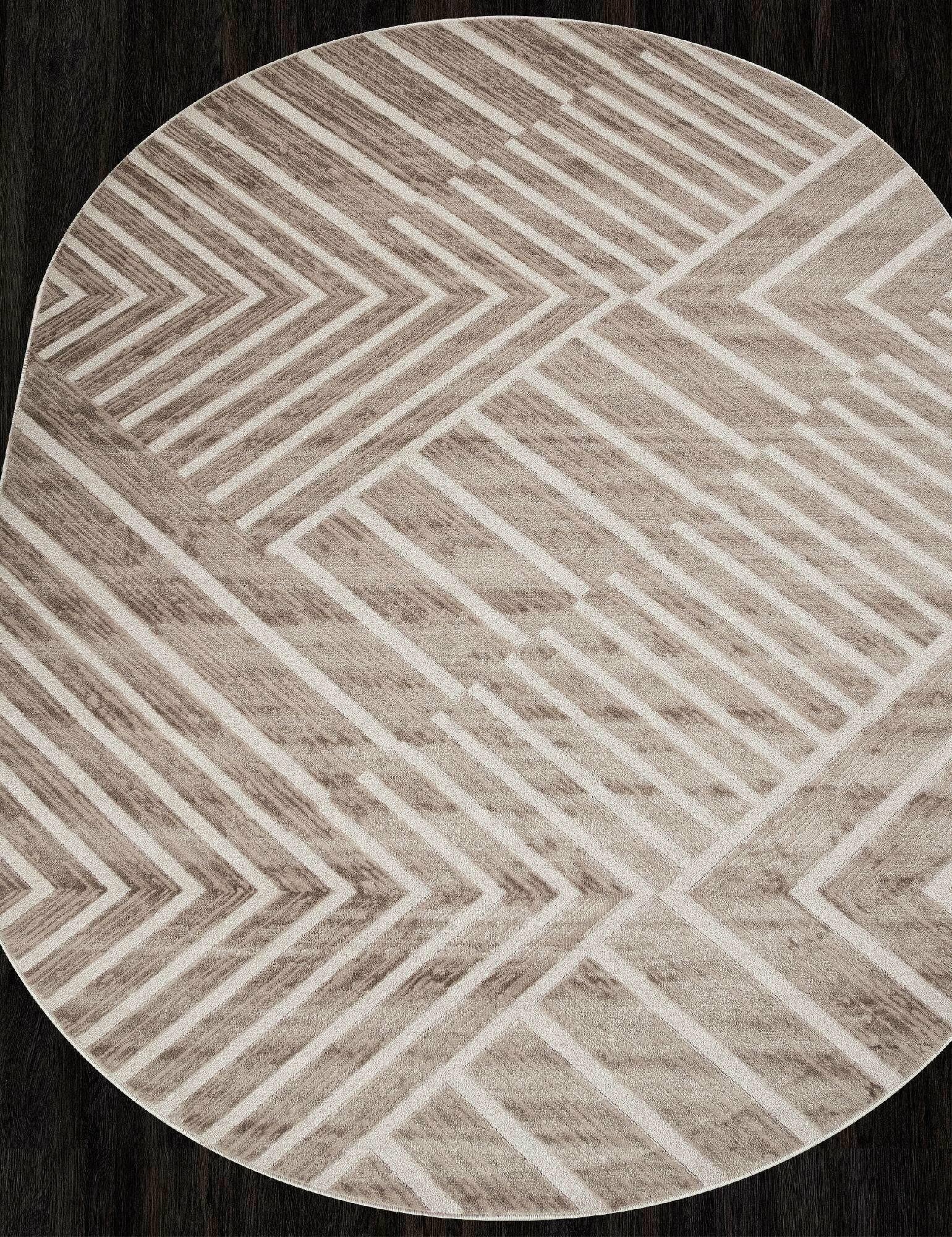 Ковер Овальный на пол в гостиную в спальню 200х400 см бежевый однотонный ворс 8 мм 332229 KoverVDom